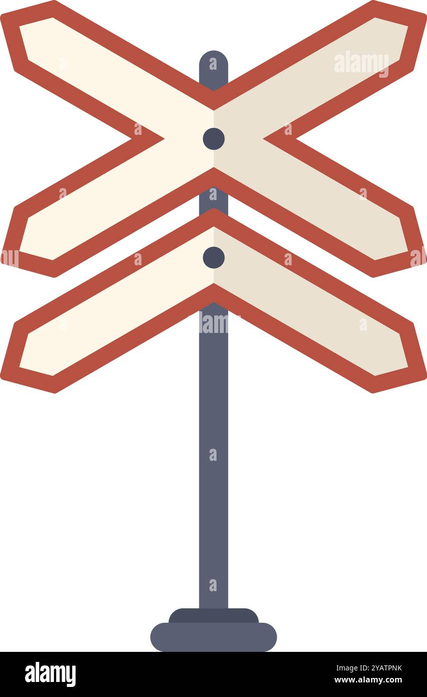 Road sign with empty arrows pointing in different directions ...