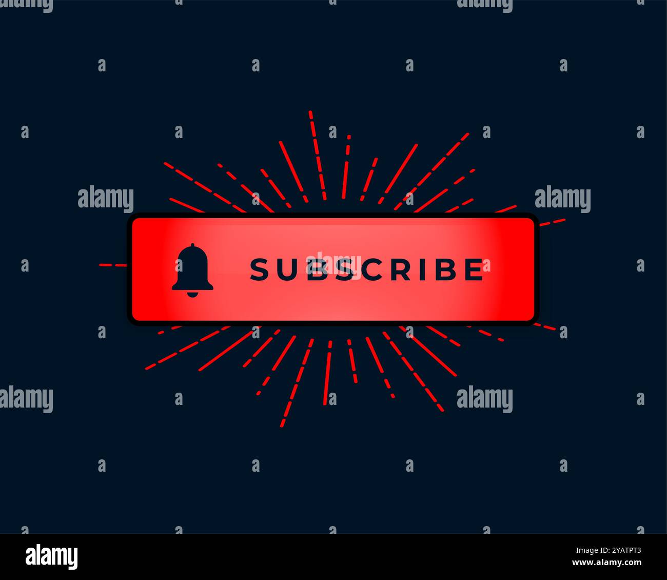 stylish red subscription button for social media followers vector Stock ...
