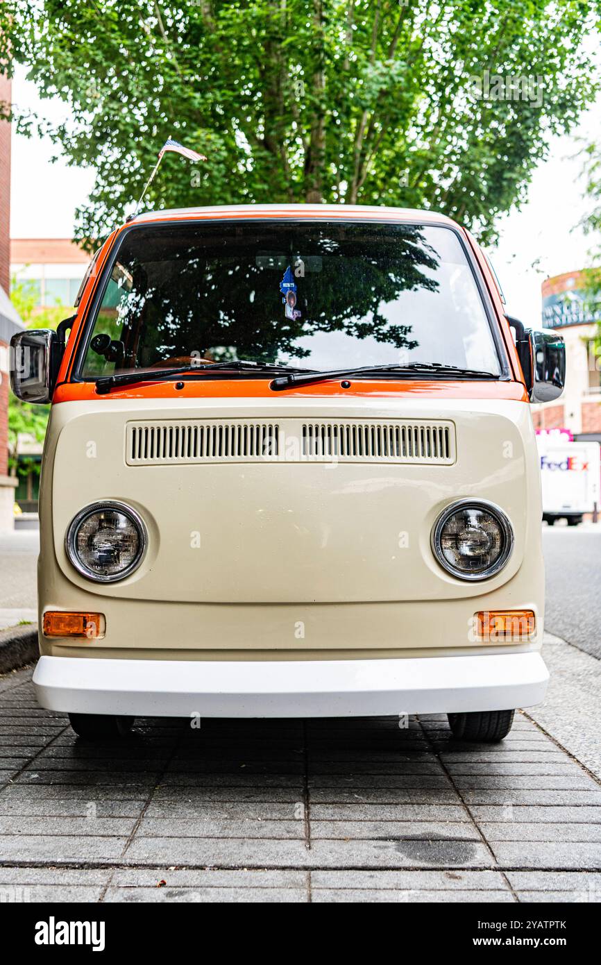Seattle, WA, USA -July 22, 2024: 1995 Subaru Sambar VW Van Japanese ...