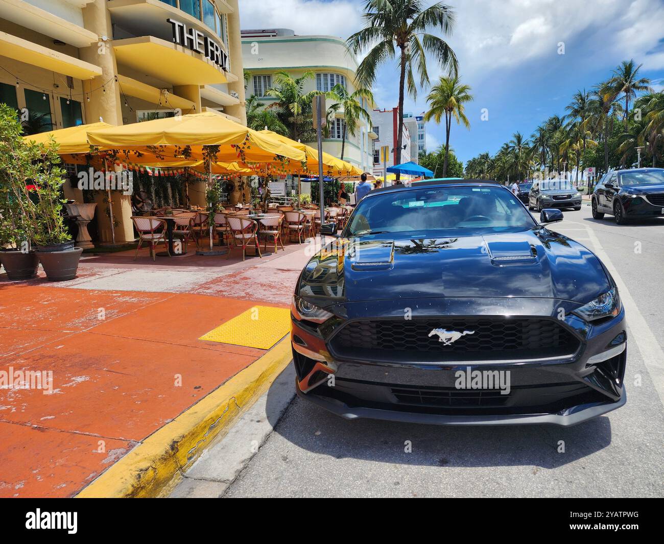 Miami Beach, Florida USA - June 8, 2024: 218 ford mustang black at ...