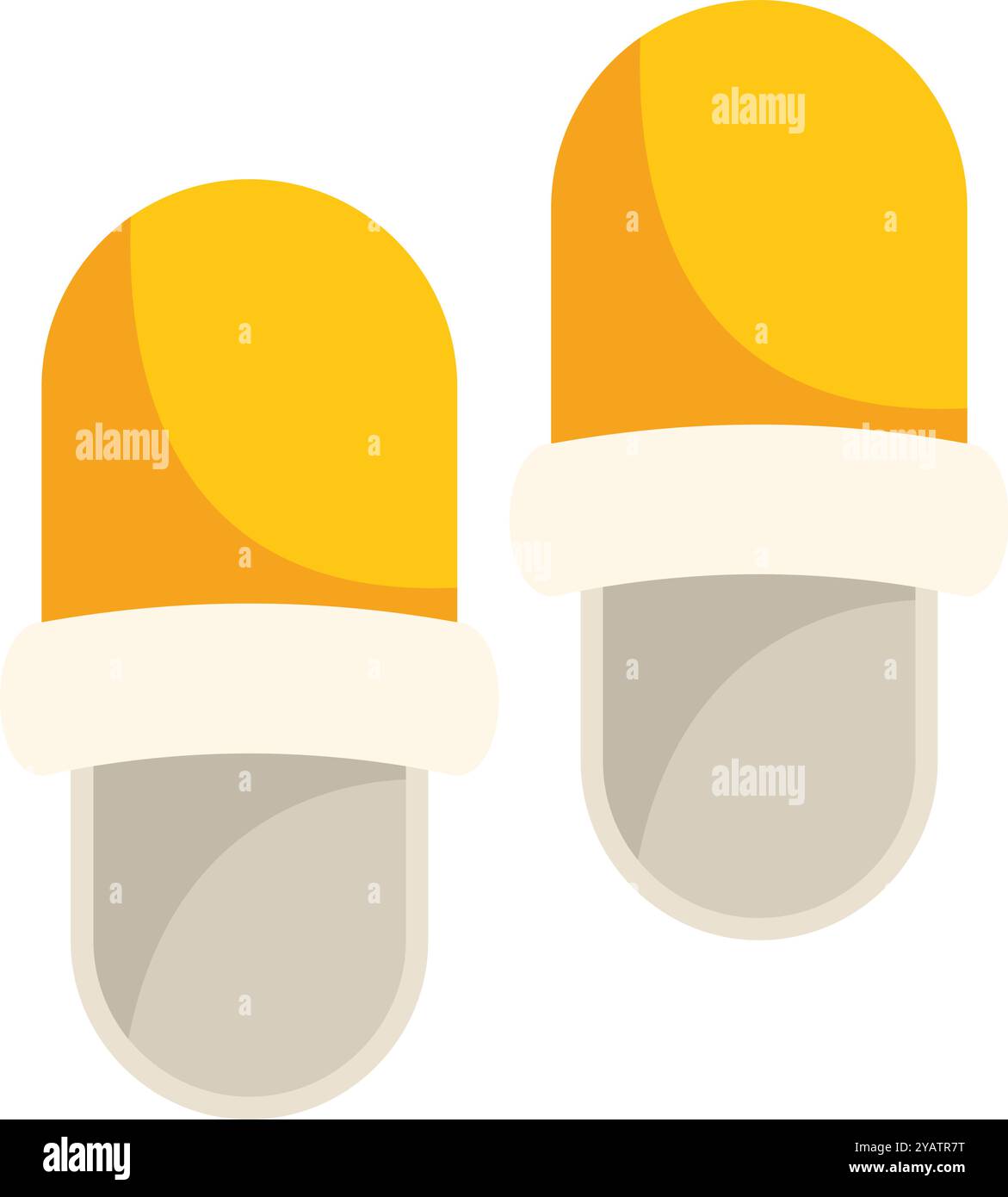 Pair of yellow hotel slippers for comfortable walking in the room, top ...
