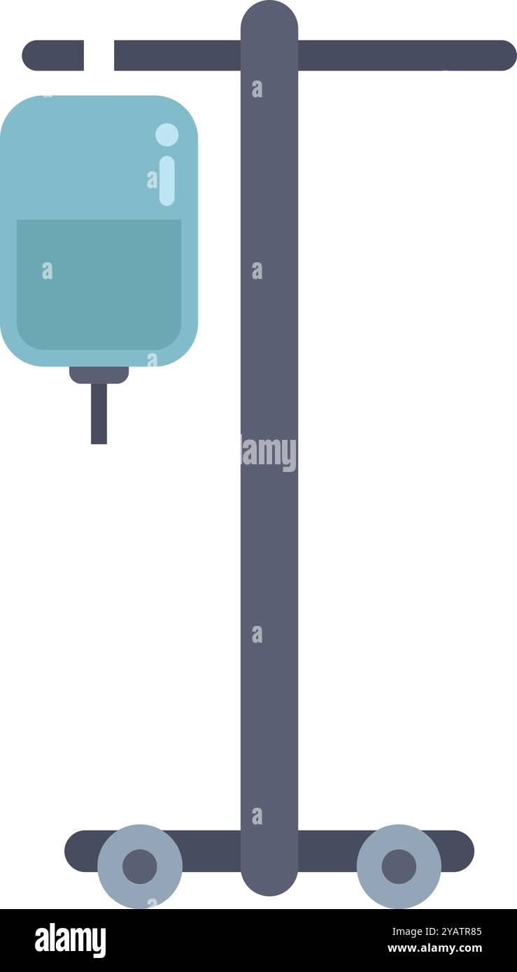 This vector illustration features an iv drip stand, commonly used for ...