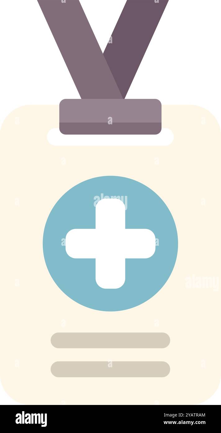Doctor badge hanging with cross for healthcare identification, isolated ...