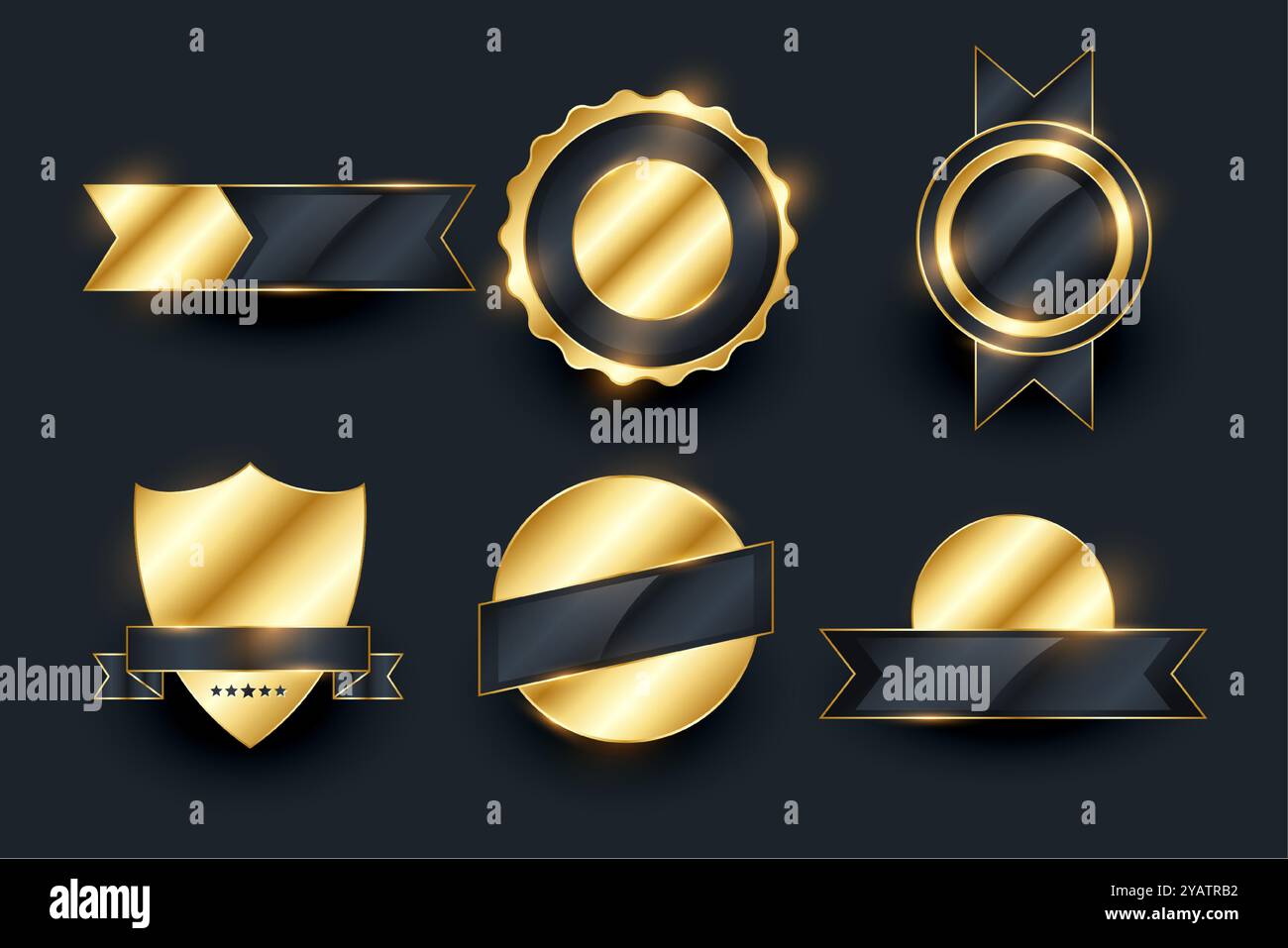 set of premium empty badge symbols in vintage style vector Stock Vector ...