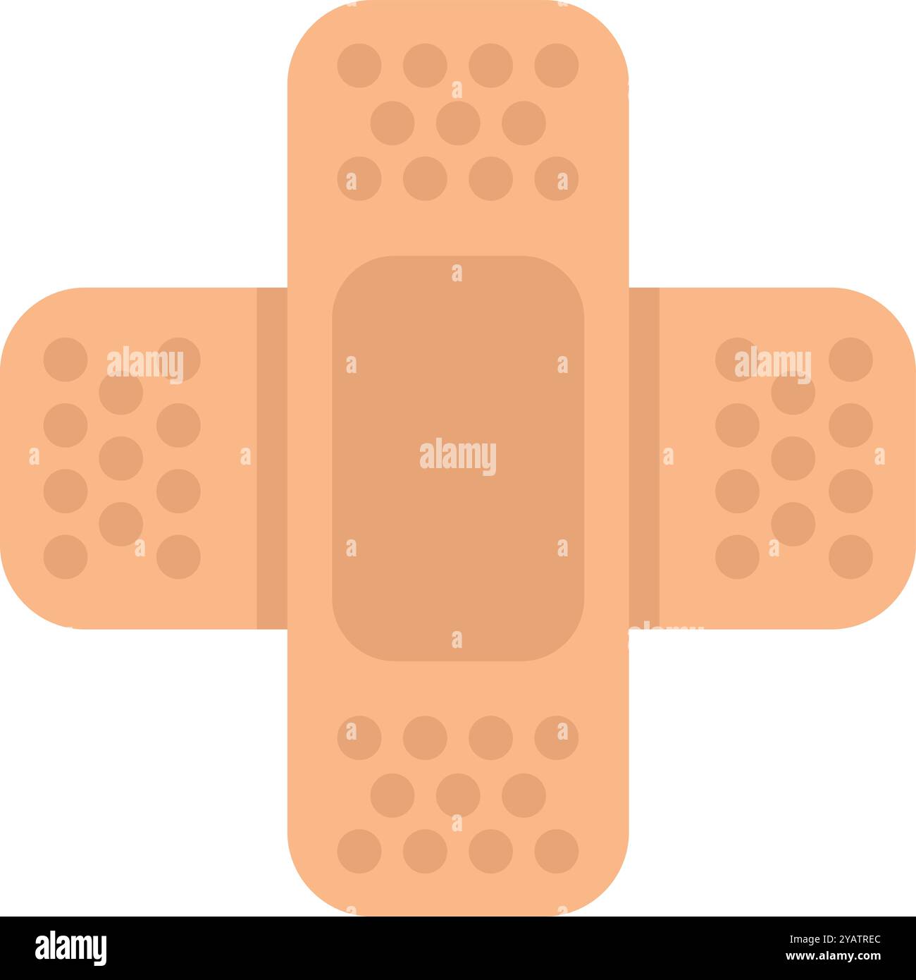 Simple flat vector illustration of a classic adhesive bandage forming a ...