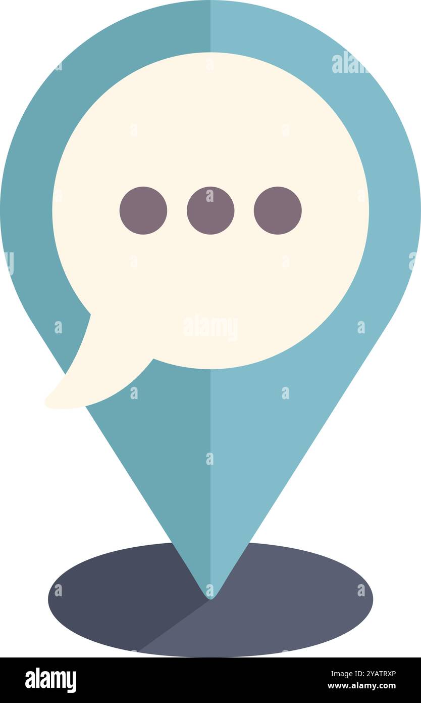 Location pin icon showing chat bubble with three dots, symbolizing a ...