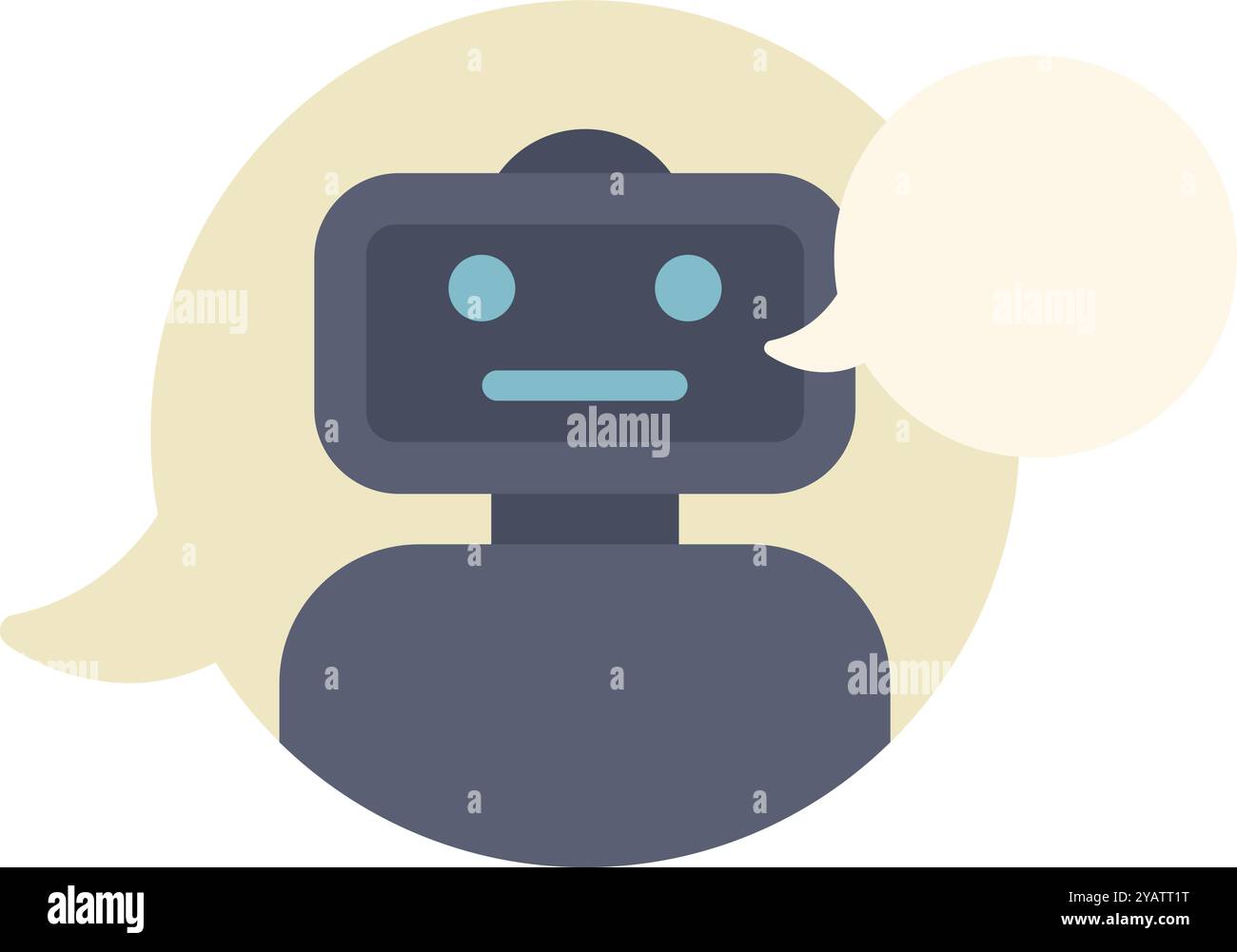 Modern chatbot giving an answer inside a speech bubble, illustrating ...