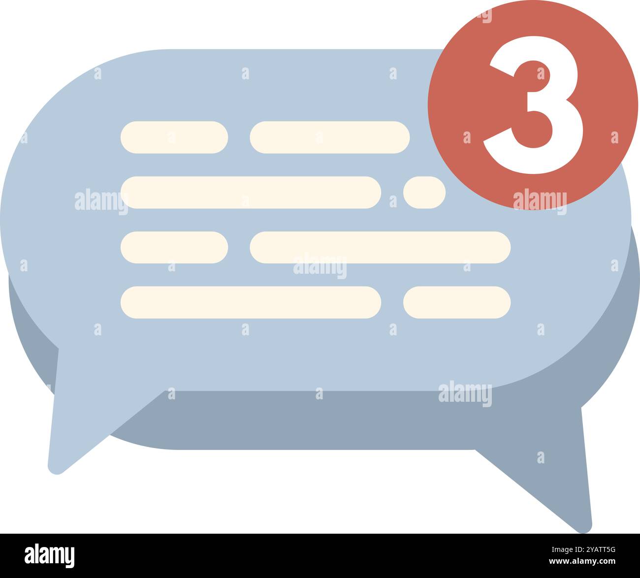 Speech bubble is showing three new messages waiting to be read Stock ...