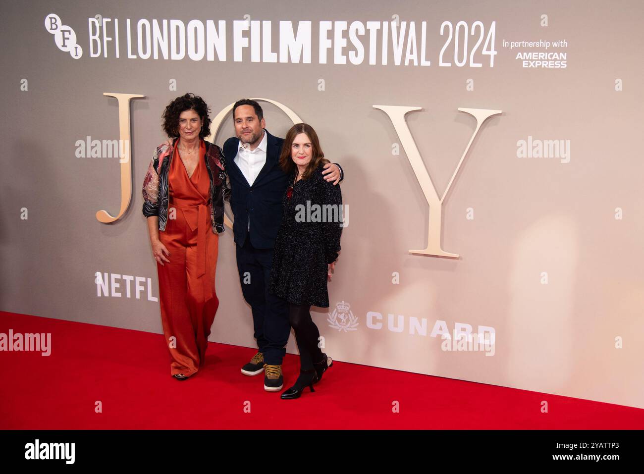 London, UK. 15th Oct, 2024. (L-R) Amanda Posey, Ben Taylor and Finola ...