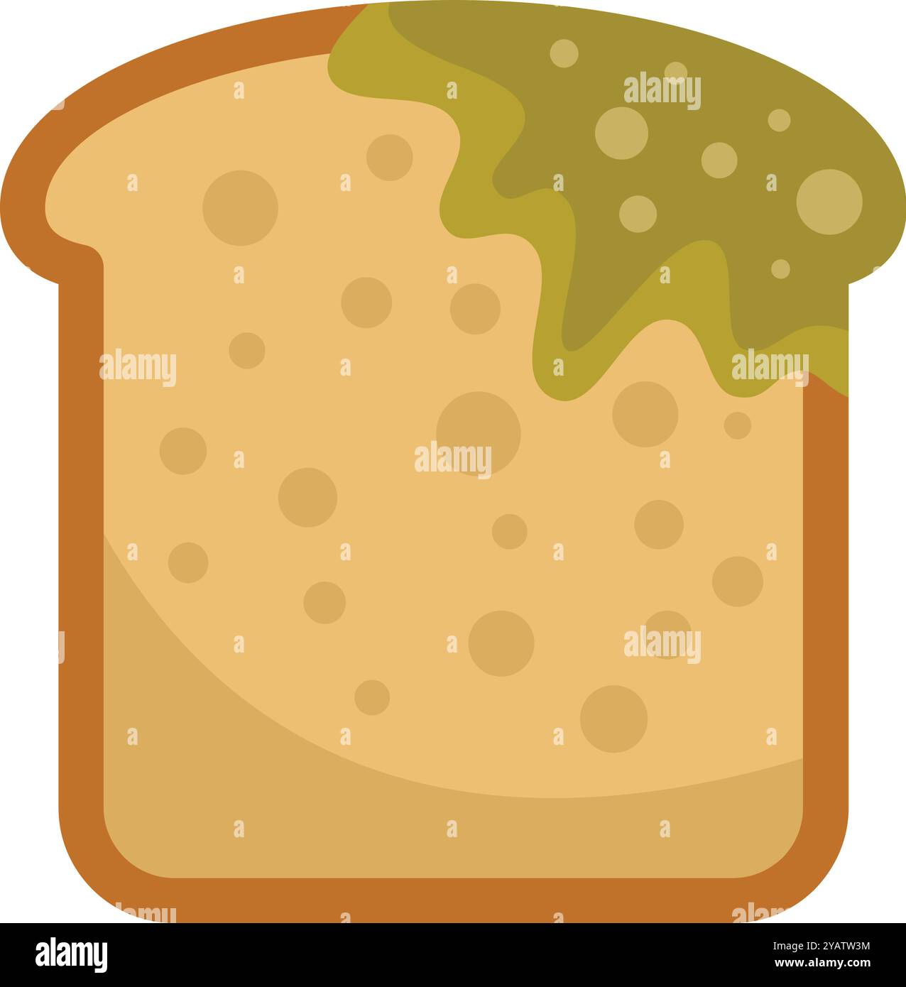 Simple vector illustration of toast bread with melted chocolate spread ...