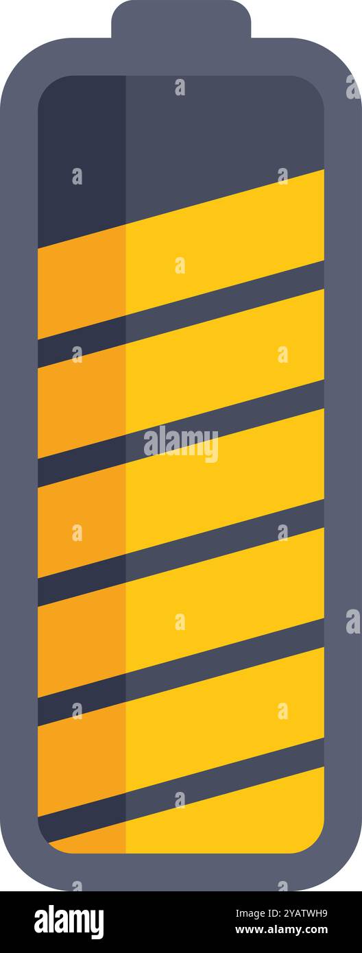 Battery icon indicating the charge level with a yellow color gauge ...