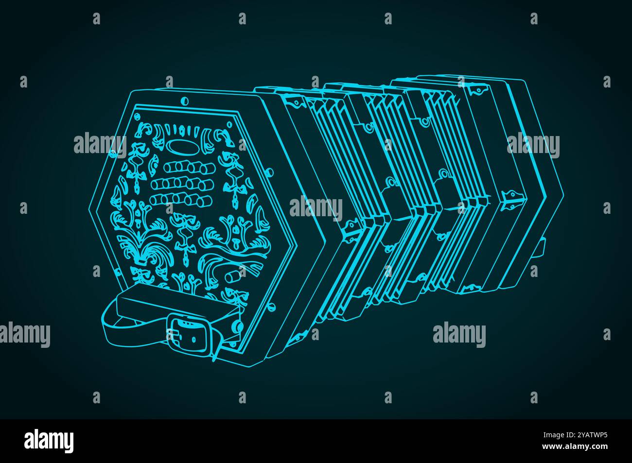 Stylized vector illustration of a concertina instrument Stock Vector ...