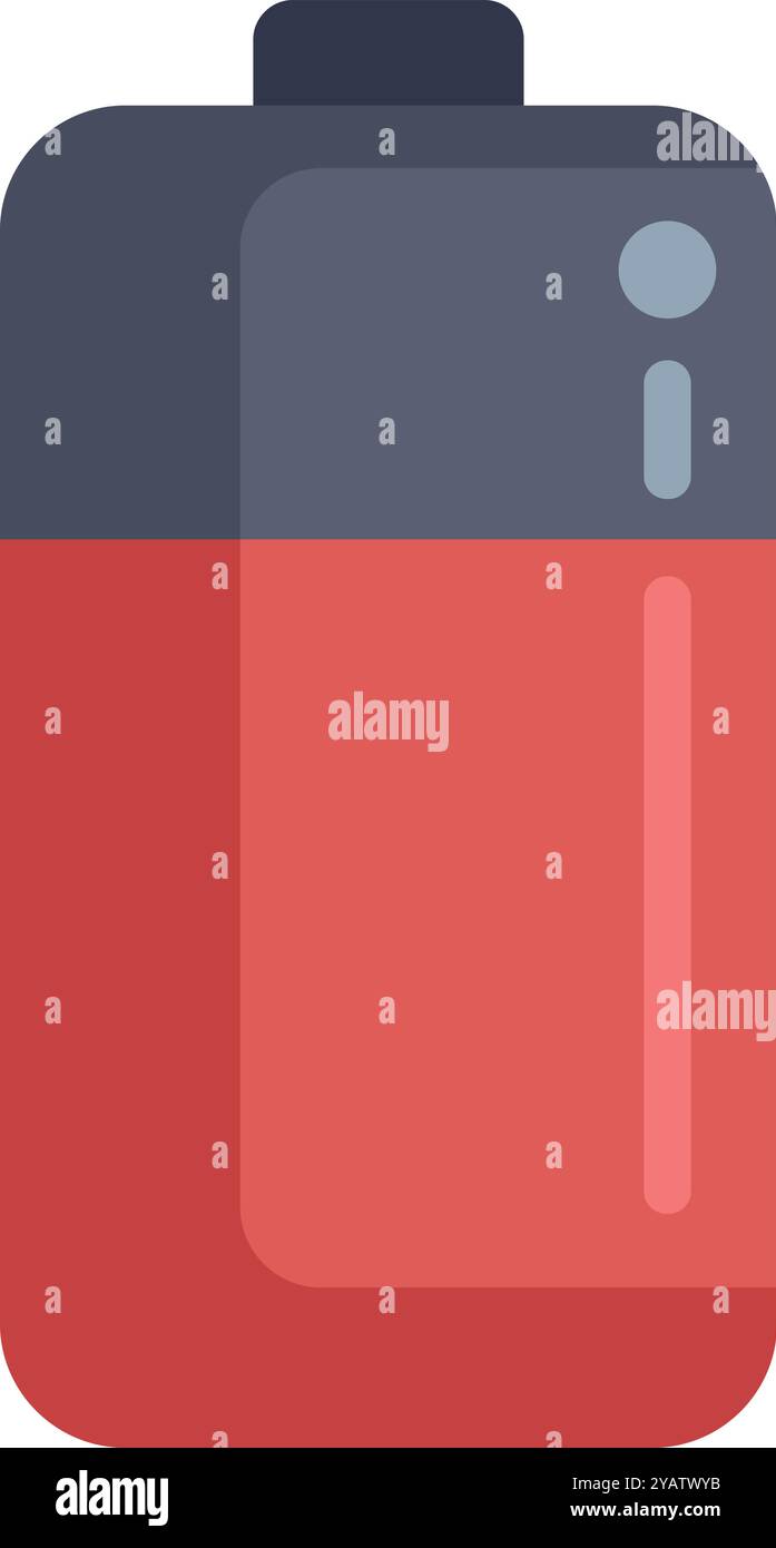 Red battery with gray top providing electrical power for electronic ...
