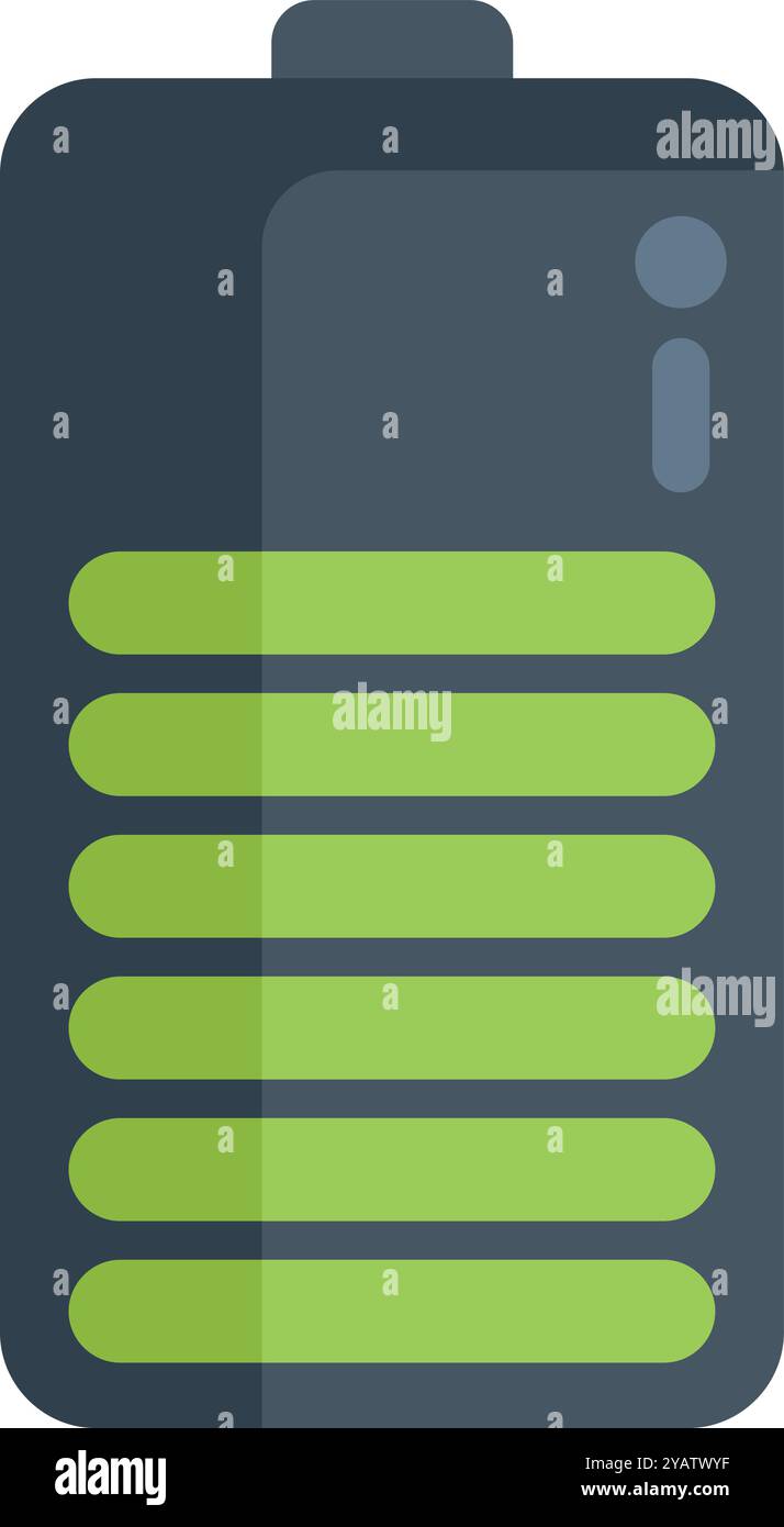 Full battery icon with green indicator showing maximum power level ...