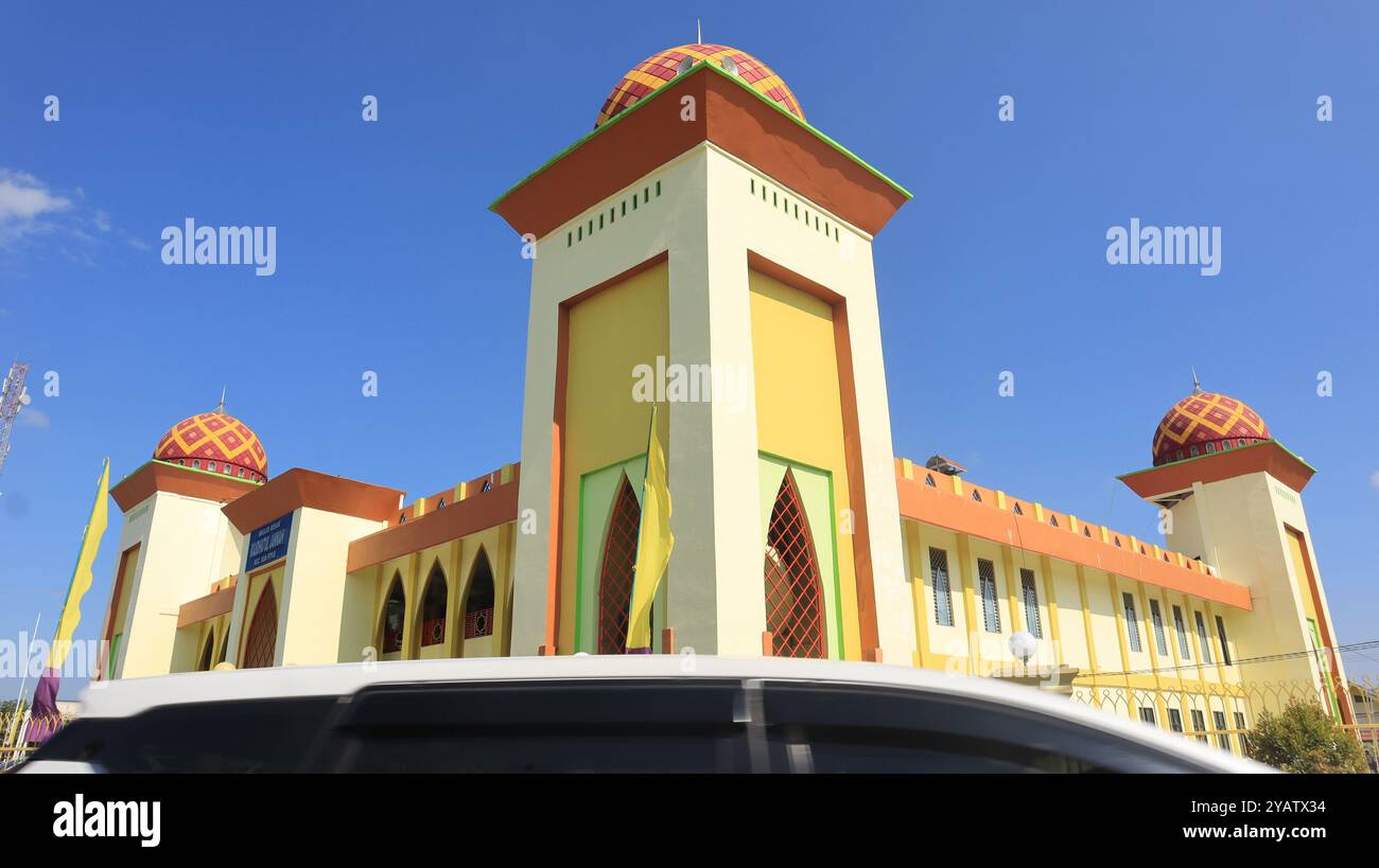 Mosque with interesting architecture, sky background Stock Photo - Alamy
