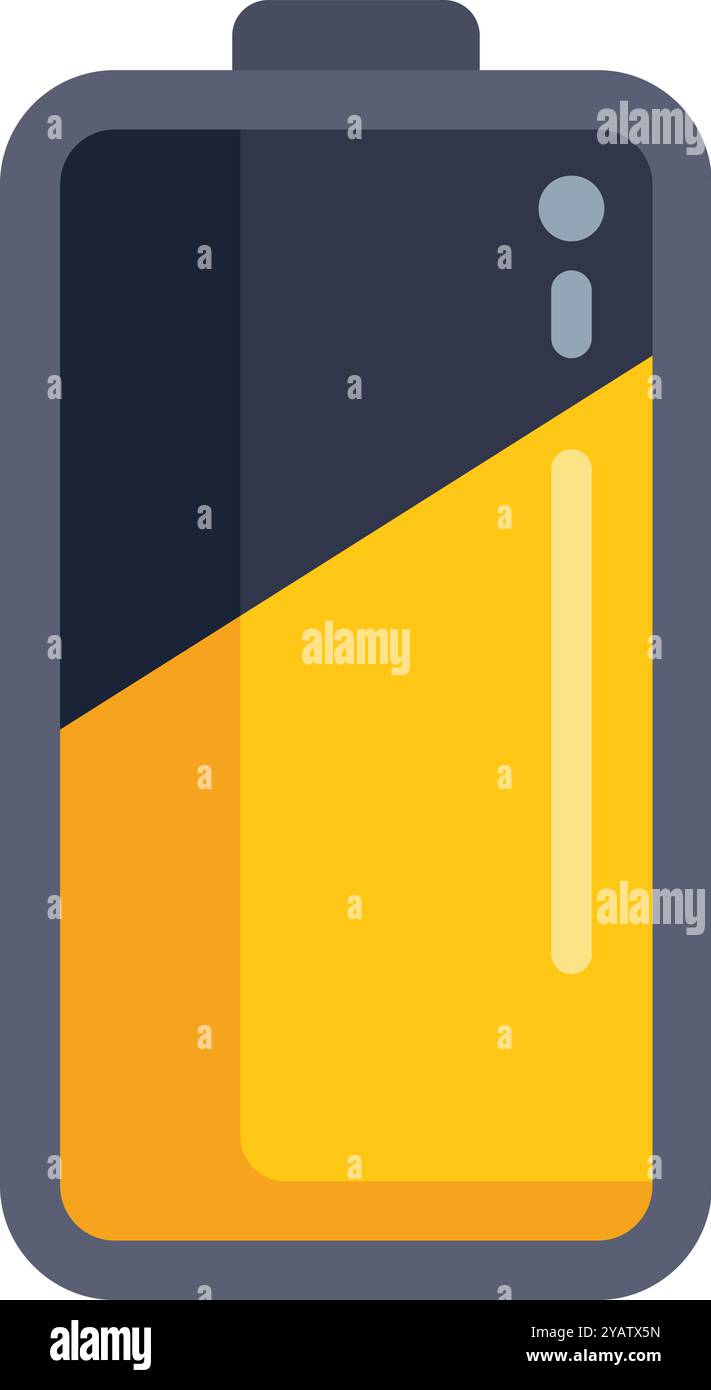 Simple battery icon showing a half charge level indicator symbol Stock ...