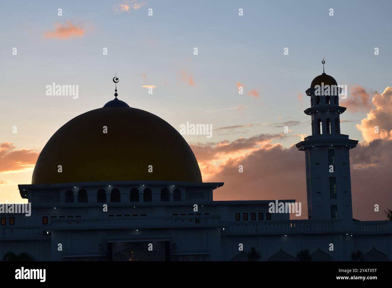 Mosque with interesting architecture, sky background Stock Photo - Alamy