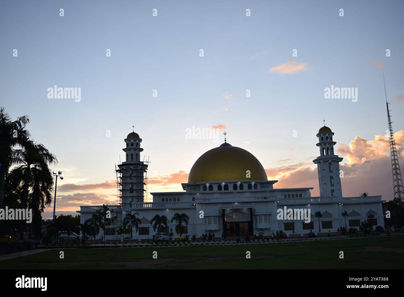 Mosque with interesting architecture, sky background Stock Photo - Alamy