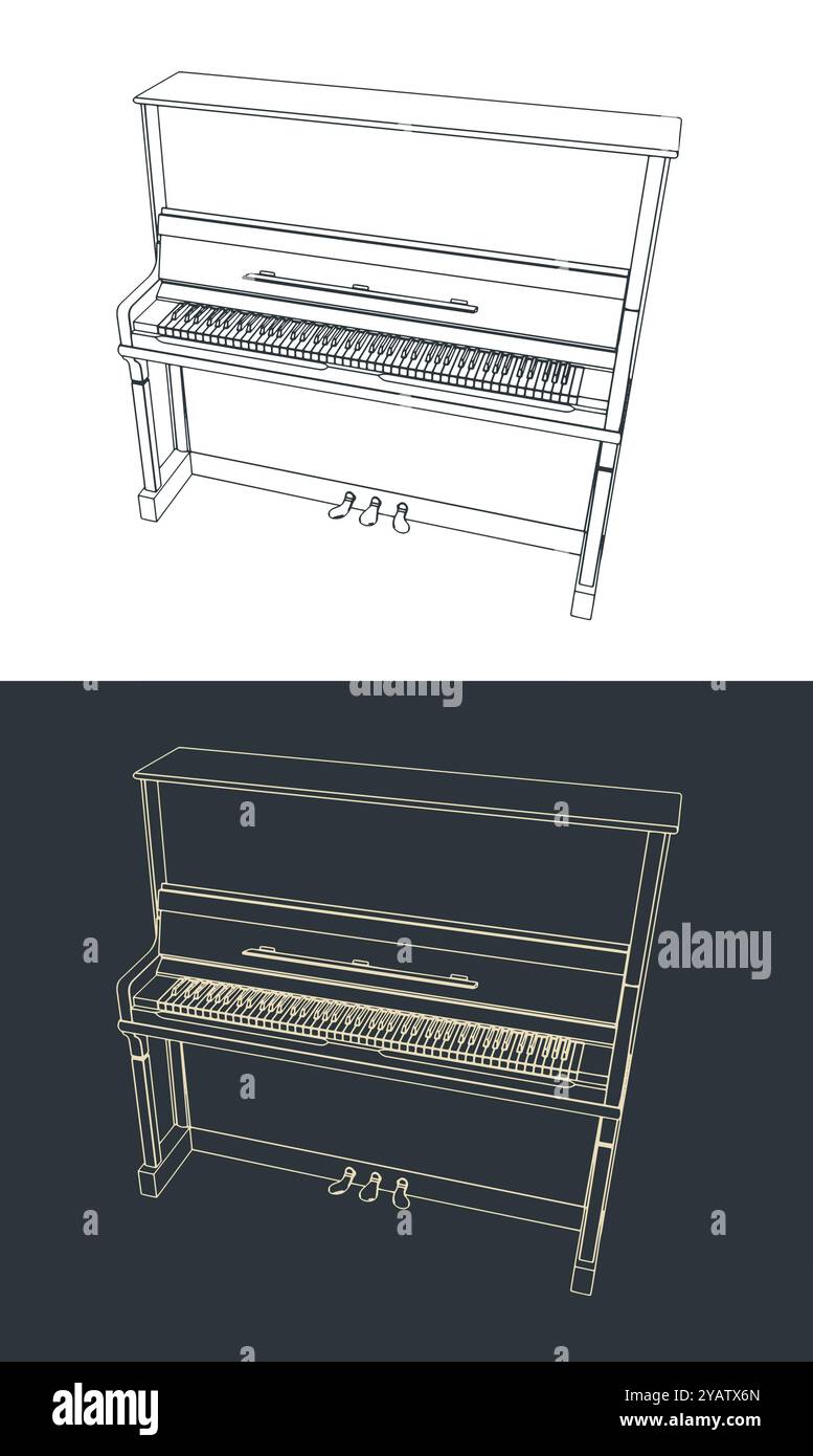 Stylized vector illustrations of piano Stock Vector Image & Art - Alamy