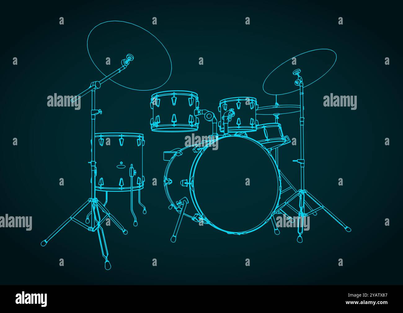 Stylized vector illustration of a drum kit Stock Vector Image & Art - Alamy