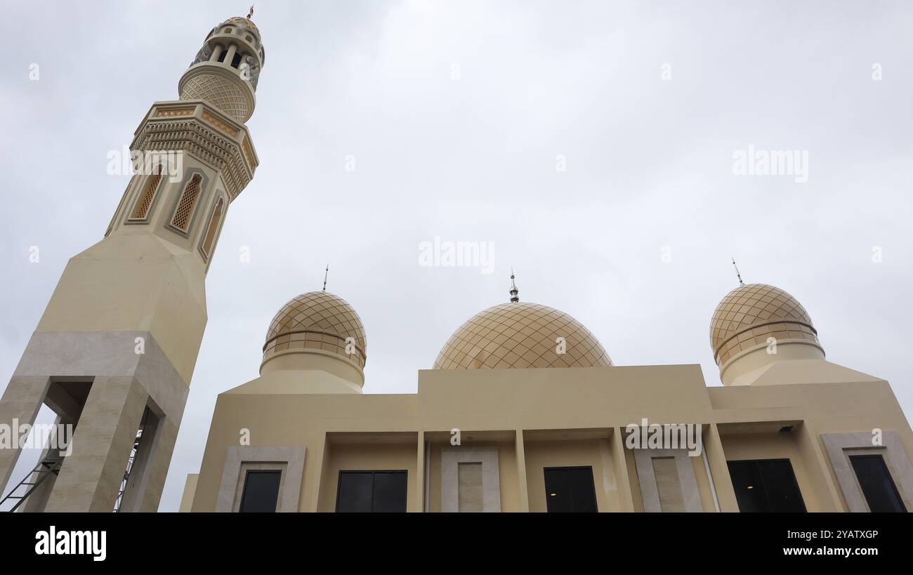 Mosque with interesting architecture, sky background Stock Photo - Alamy