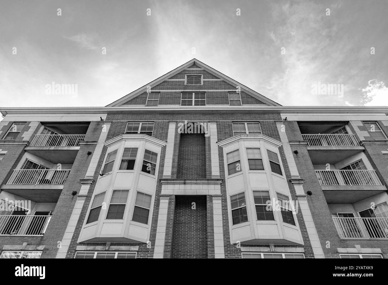 residential house building with balcony. architectural building in ...