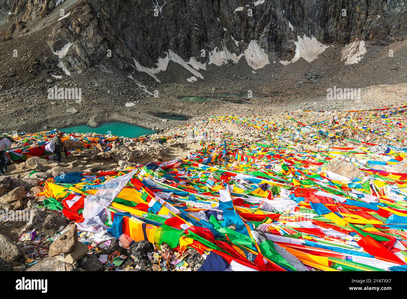 The Gauri Kund mountain lake during the ritual kora yatra around ...