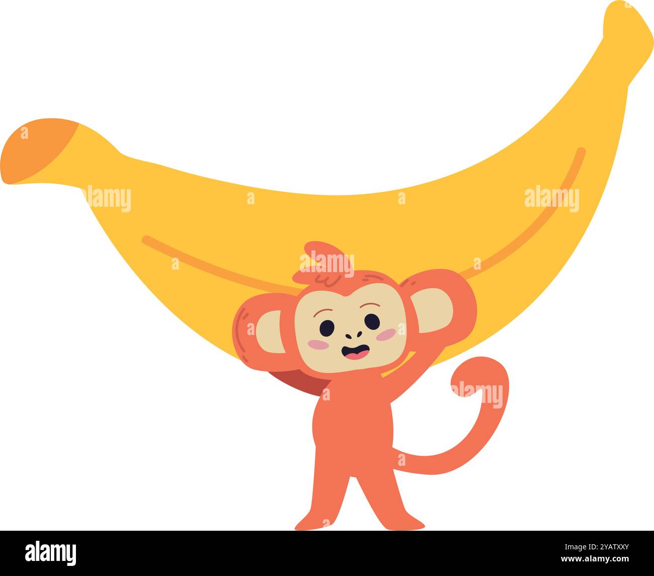 cute monkey holding big banana Stock Vector Image & Art - Alamy