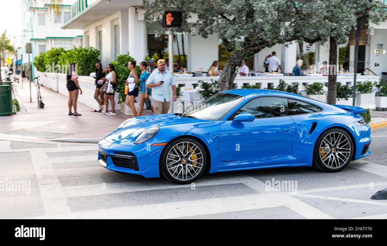 Miami Beach, Florida USA - June 6, 2024: Porsche 911 Turbo S at miami ...