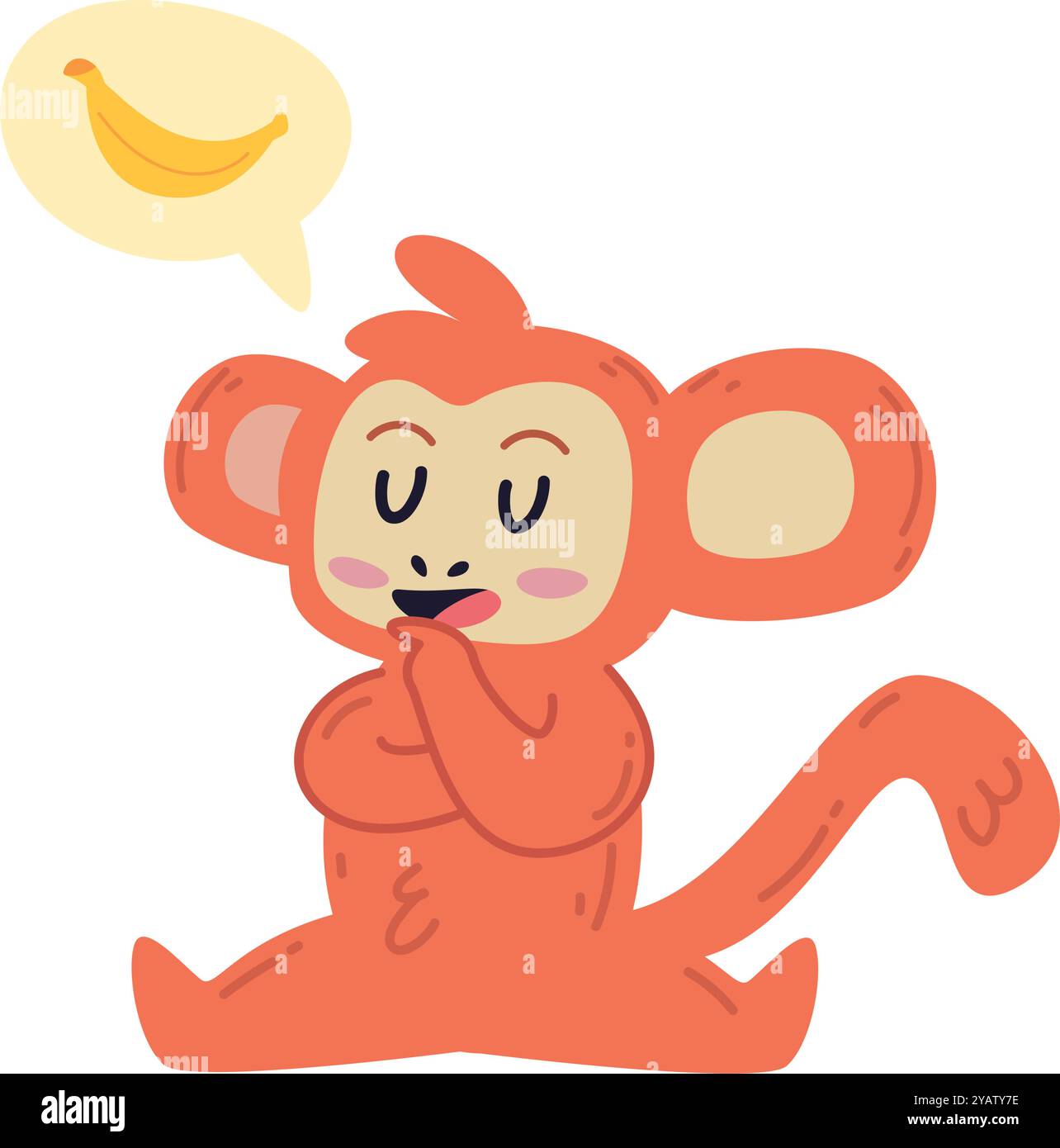 cute monkey thinking in a banana Stock Vector Image & Art - Alamy