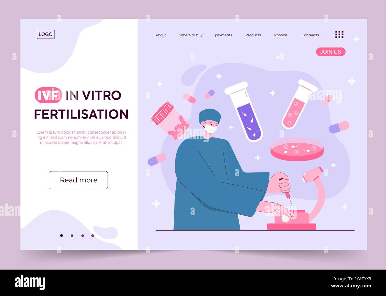 Scientist conducting in vitro fertilization procedure. Vector ...