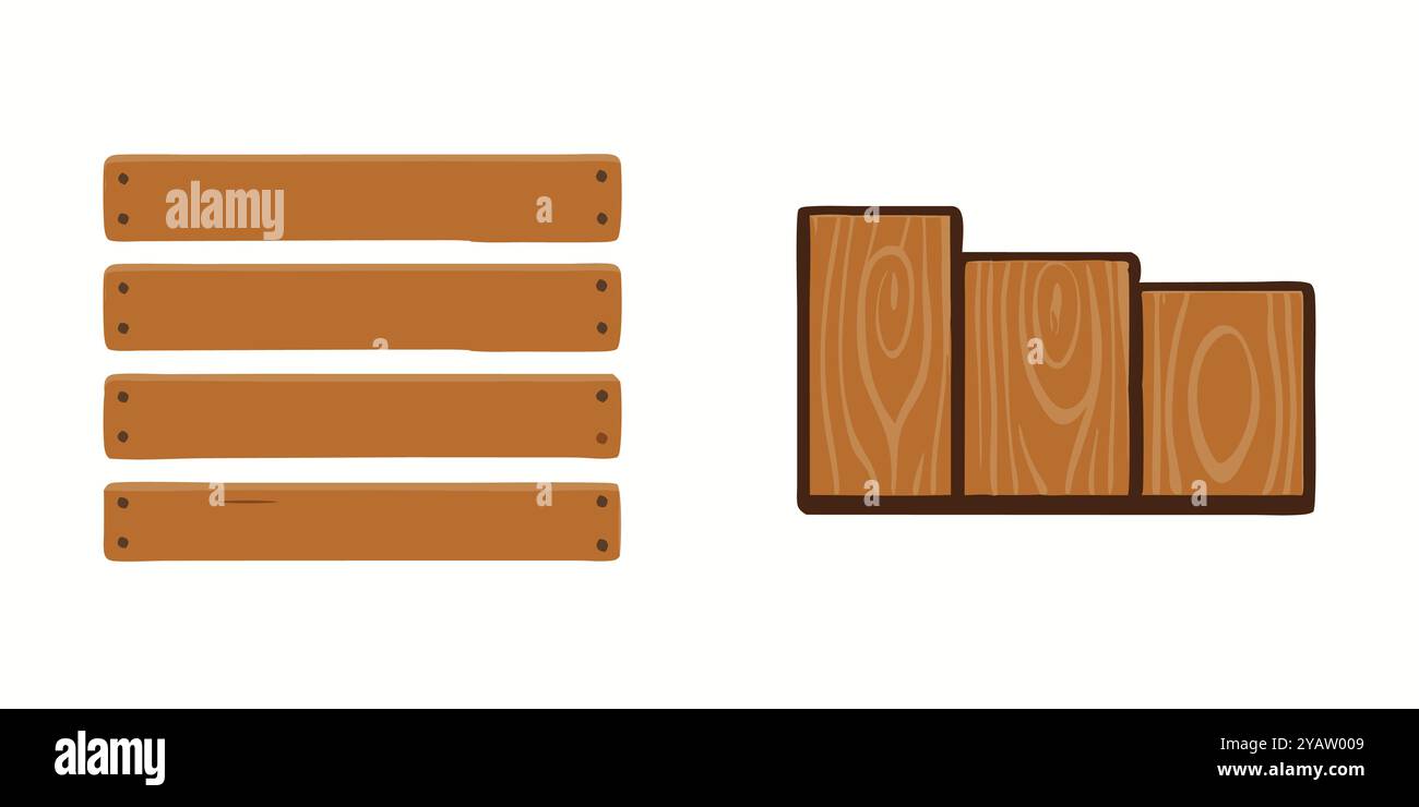 Illustration of Wooden Planks and Blocks Arrangement Stock Vector Image ...