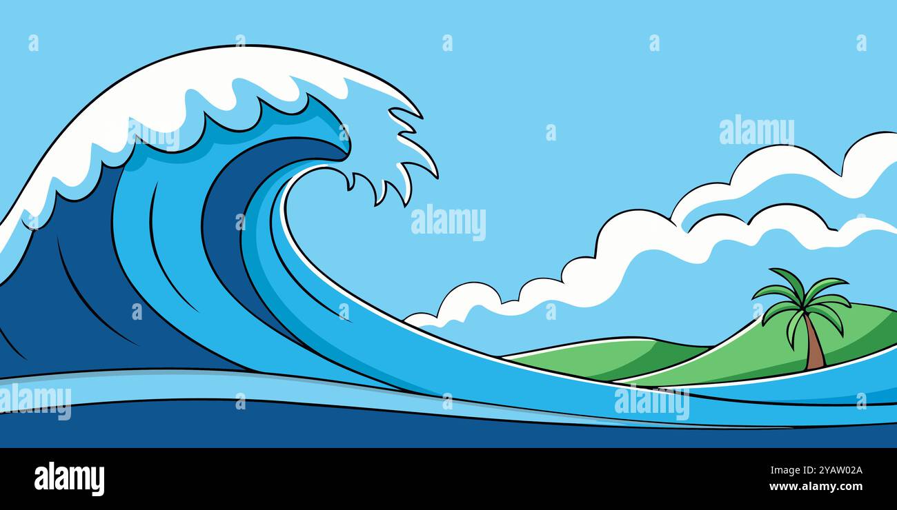 Earthquake japan ocean wave Stock Vector Images - Alamy