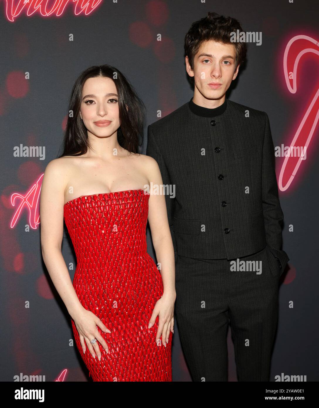 Mikey Madison, from left, and Mark Eydelshteyn attend the premiere of ...