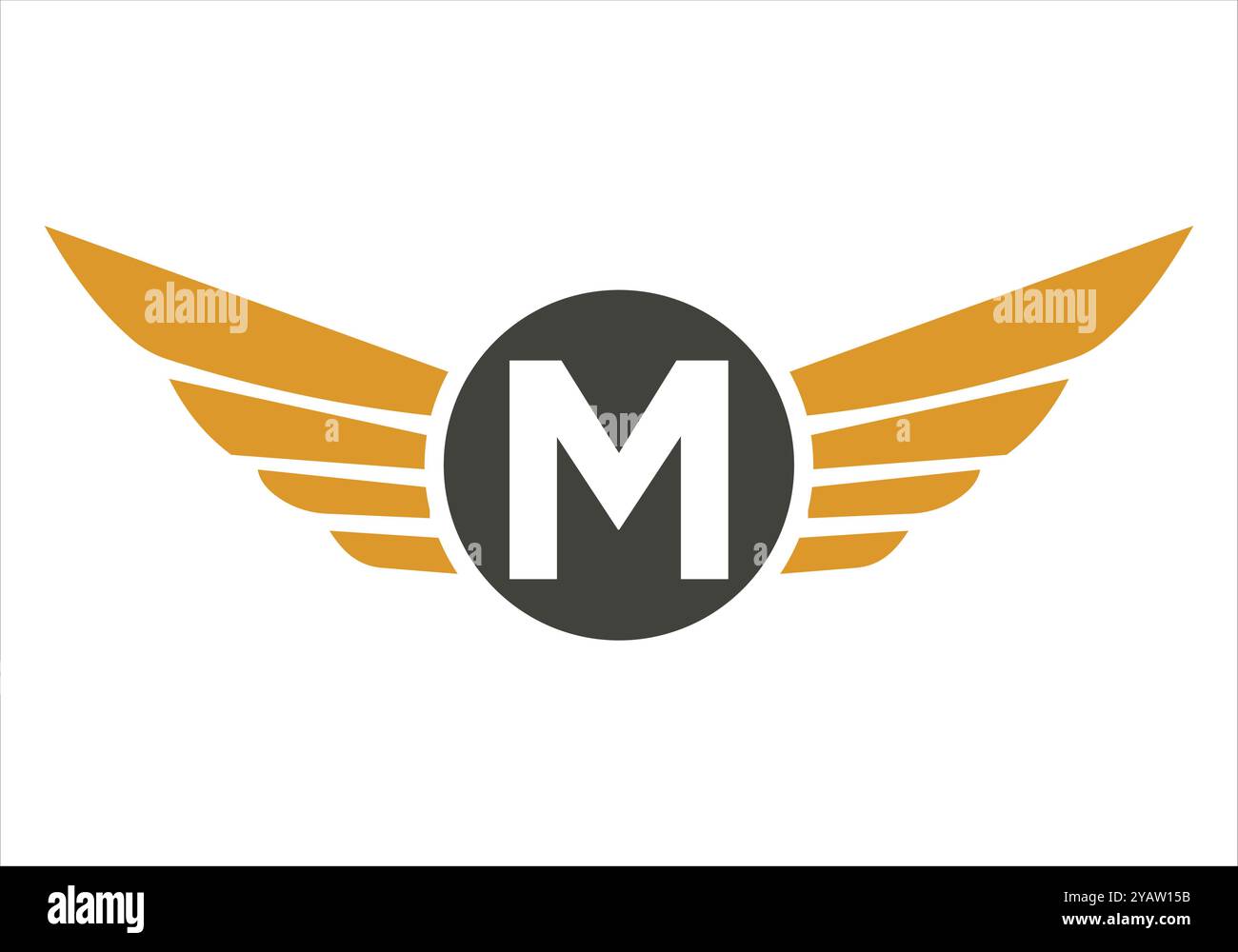 Letter M Transportation Logo Design. Wing Symbol For Freight Sign Stock ...