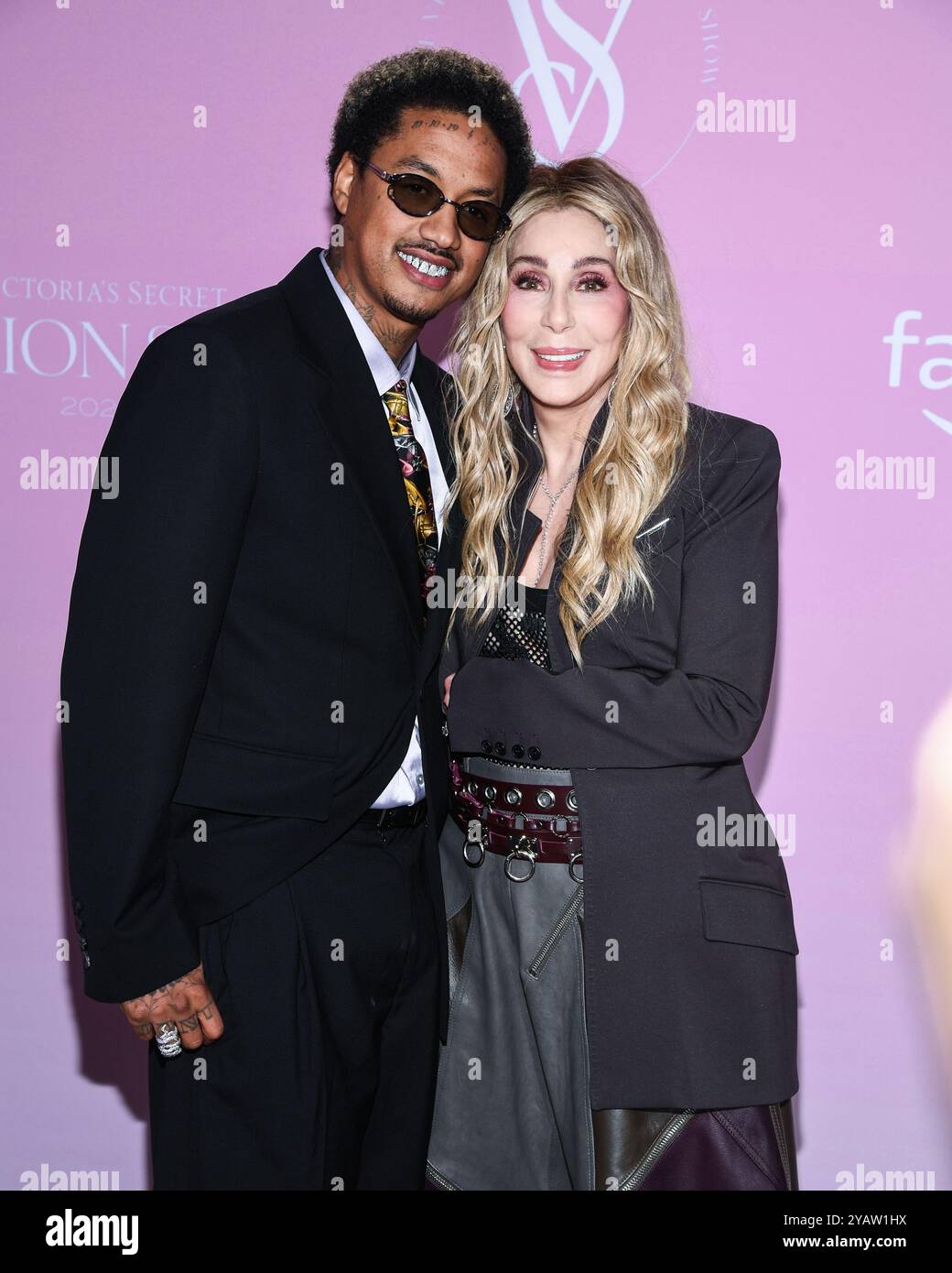 New York, USA. 15th Oct, 2024. Alexander "AE" Edwards and Cher walking ...