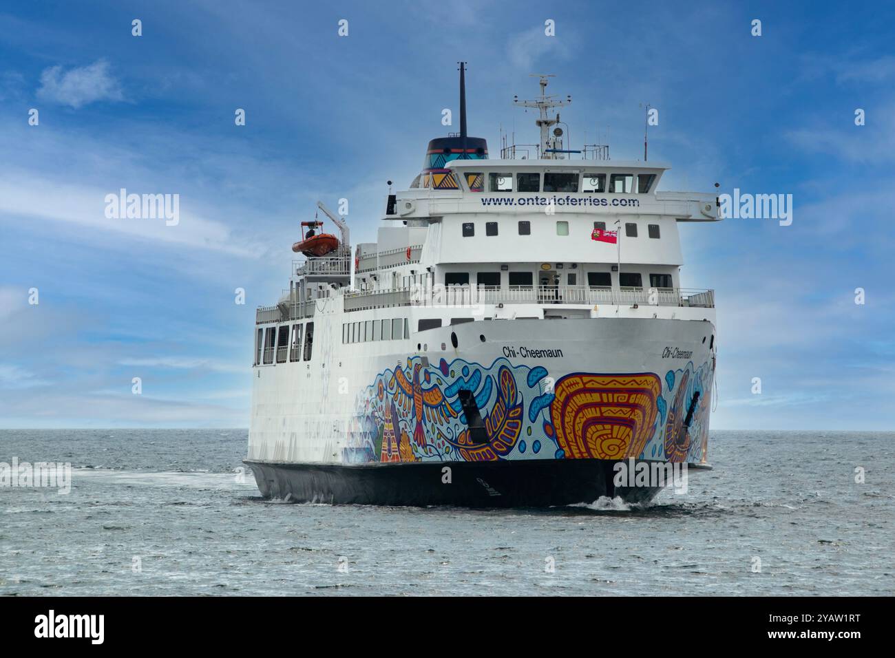 The ferry pulling in to South Baymouth, Manitoulin Island Stock Photo ...