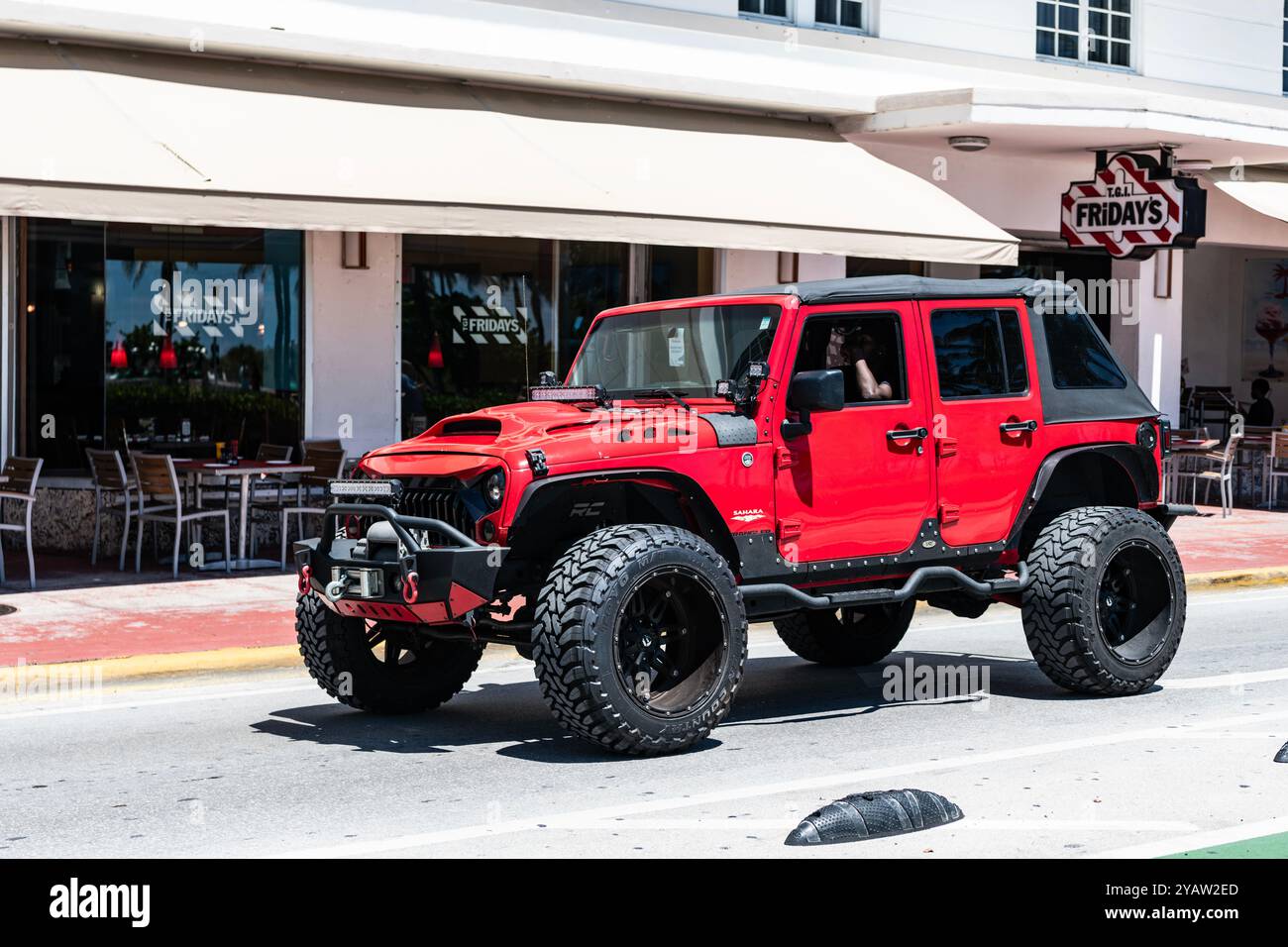 Miami Beach, Florida USA - June 92024: 2018 Jeep Wrangler JK 4x4 awd ...