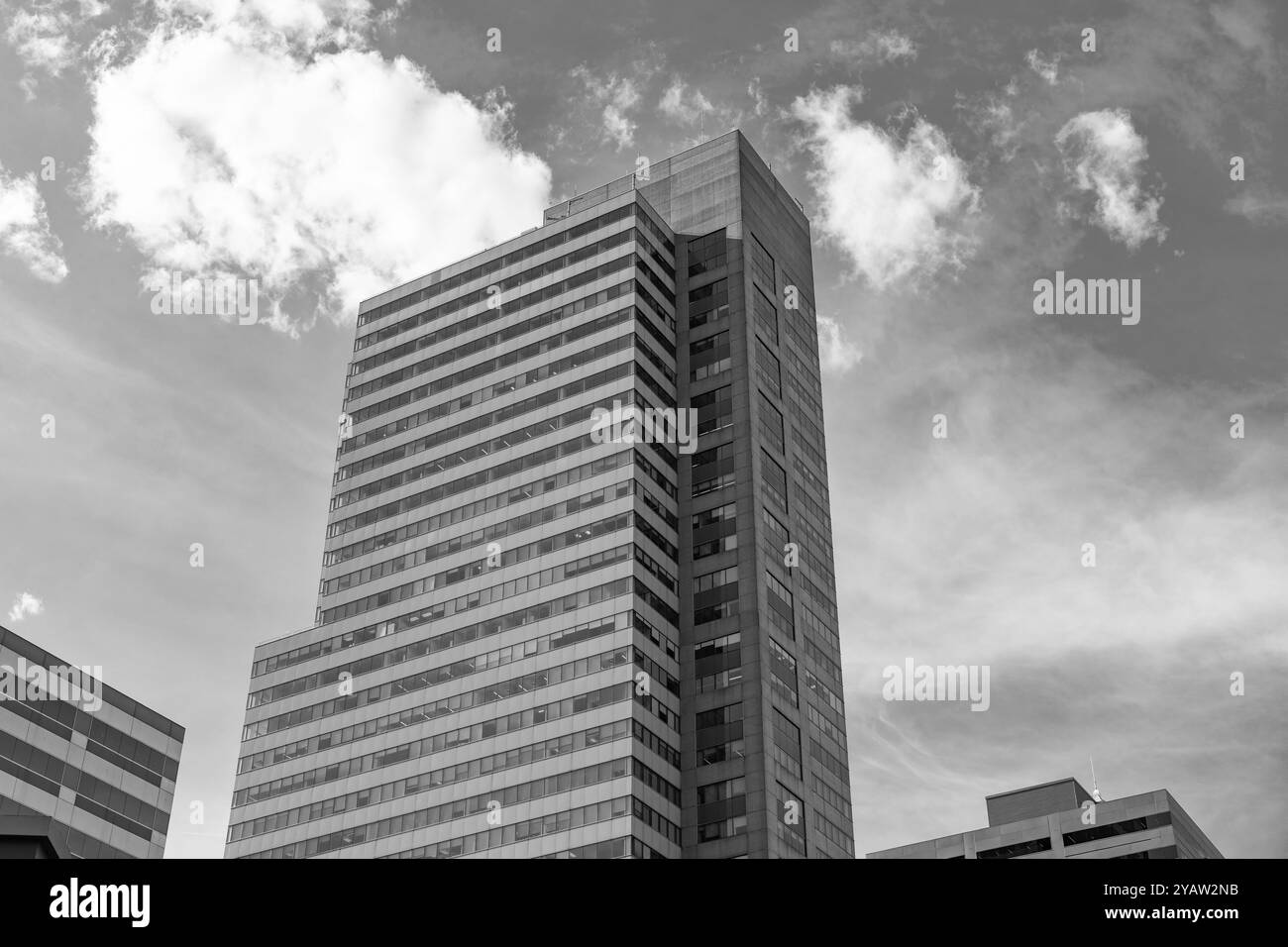 skyscraper with glassy facade. building in metropolis city. skyscraper ...