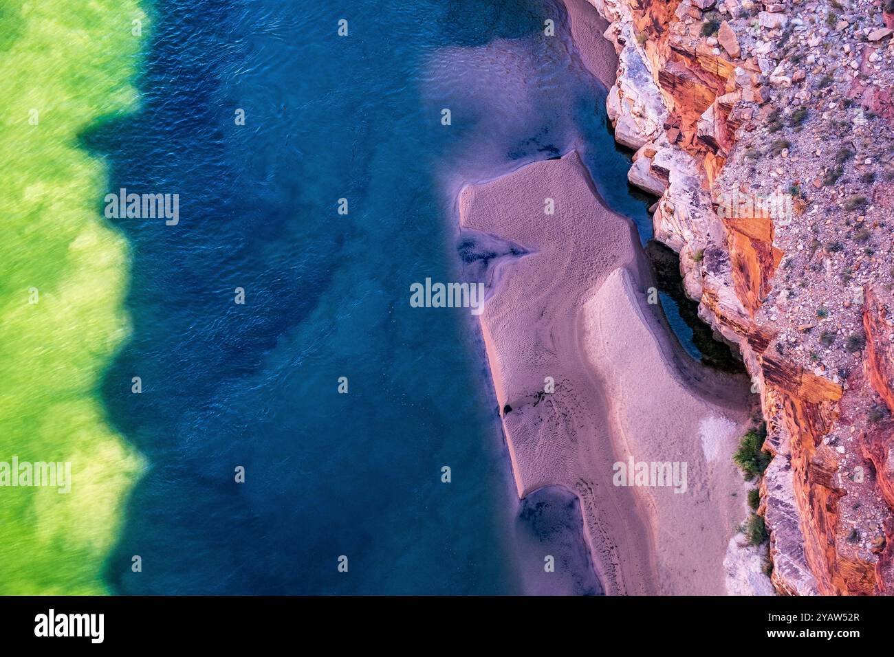 Silt on the Colorado River seen from the Navajo Bridge at Marble Canyon ...
