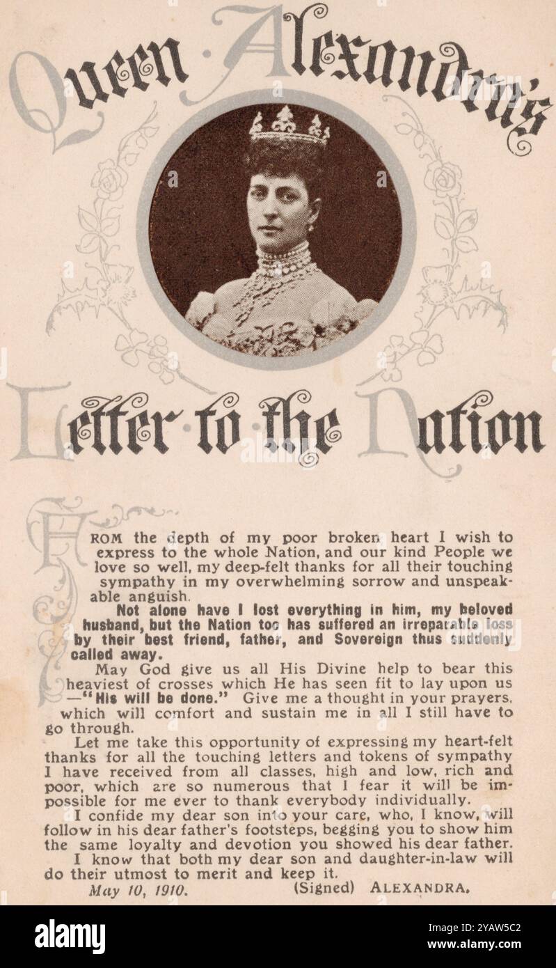 Queen alexandras letter to the nation hi-res stock photography and ...