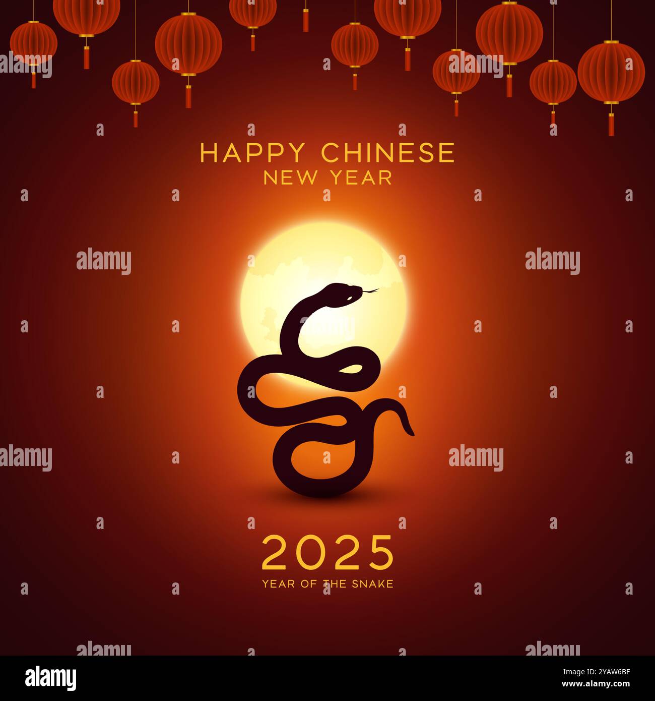 Chinese new year, year of the snake banner template design.Happy ...