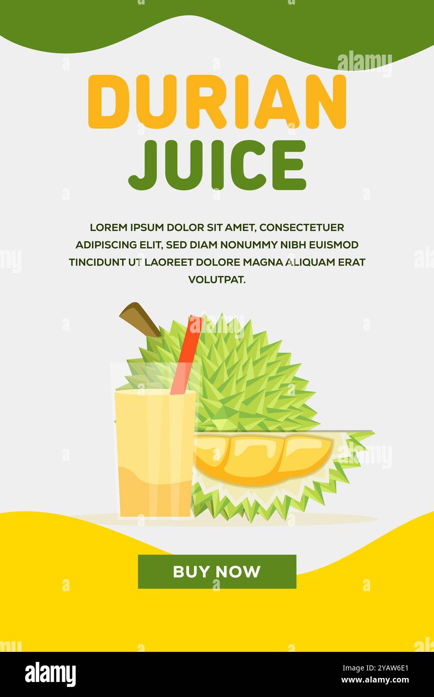 vertical banner promotion illustration for durian juice Stock Vector ...
