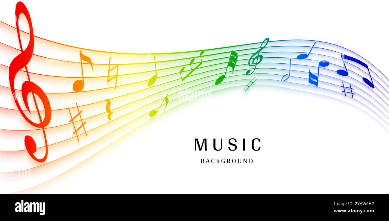 Music notes, song, melody or tune neon realistic vector icon for ...