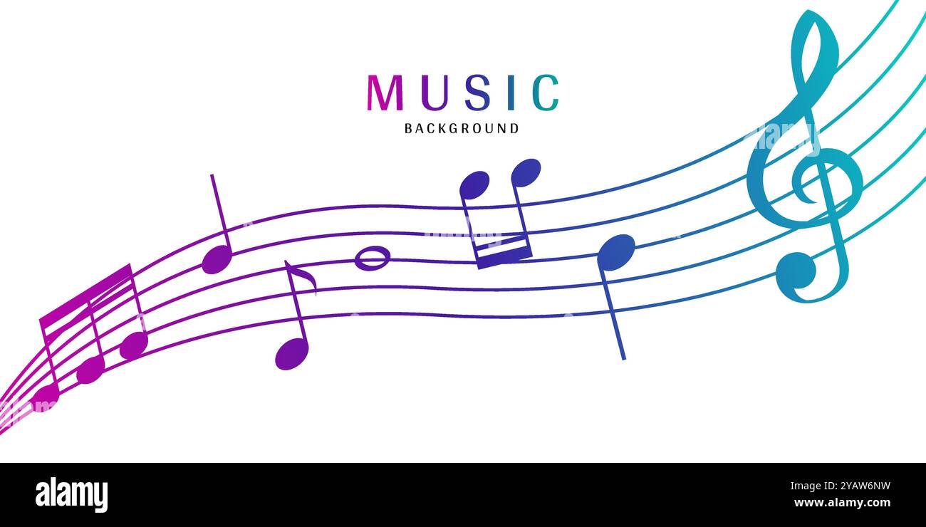 Music notes, song, melody or tune neon realistic vector icon for ...