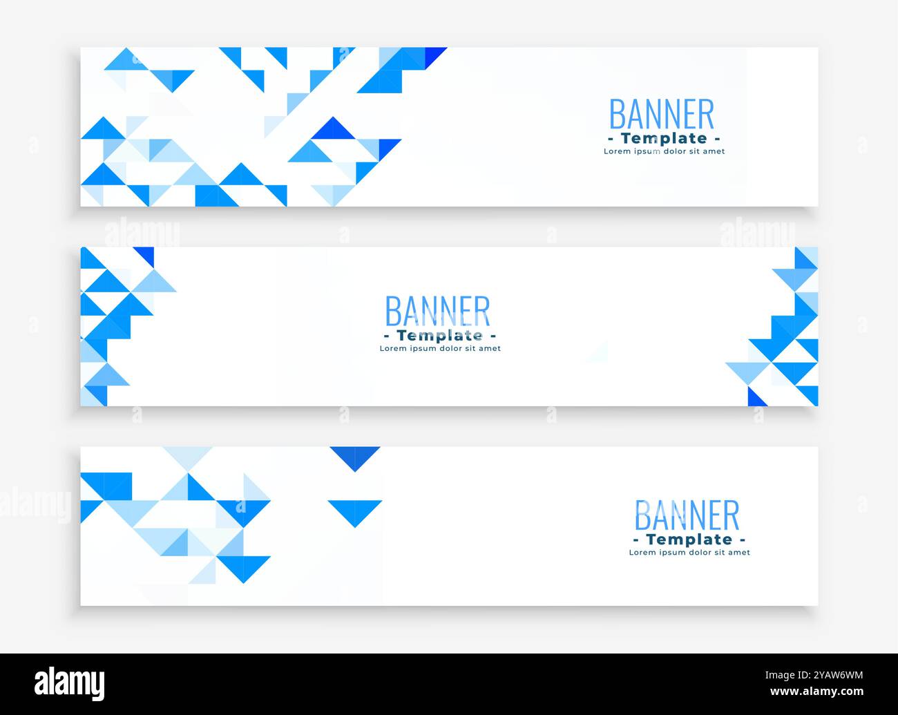 geometric style wide web business header template in set vector Stock ...