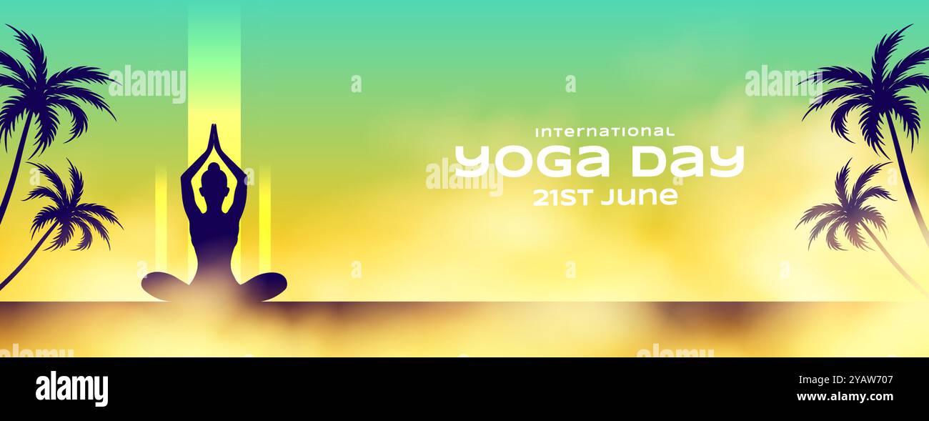 21st june international yoga day morning banner for peace and calm ...