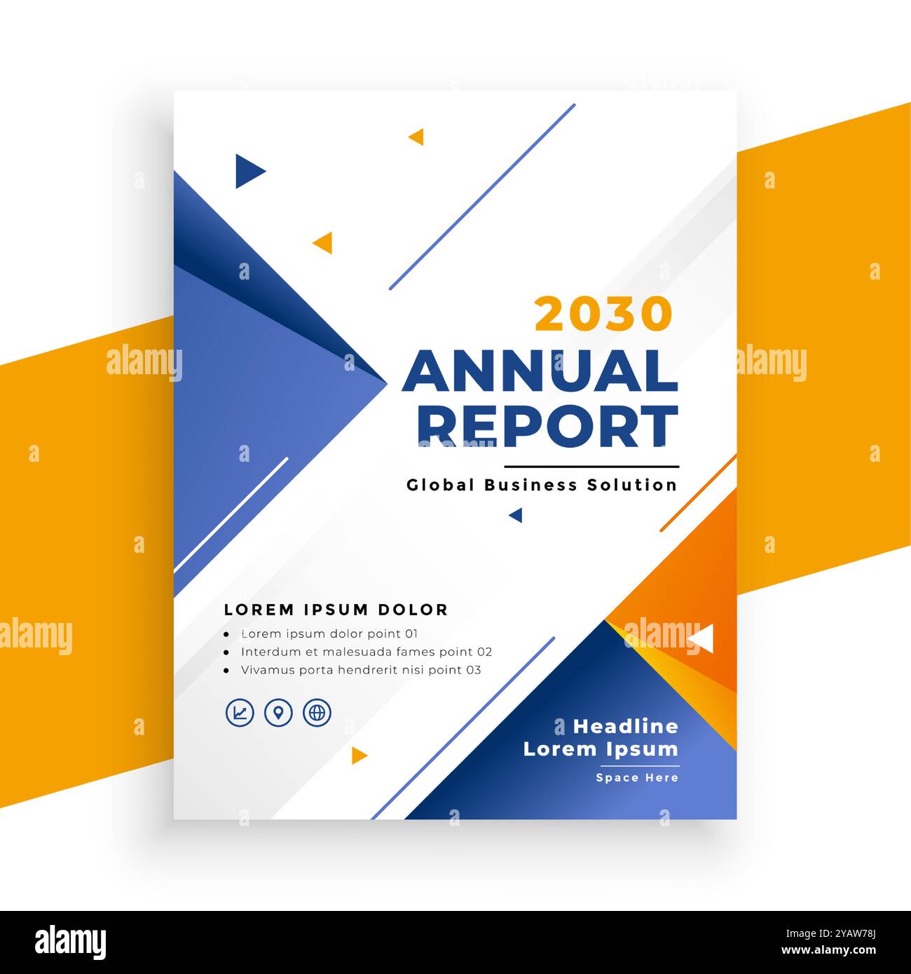 stylish professional annual report magazine cover layout for data ...