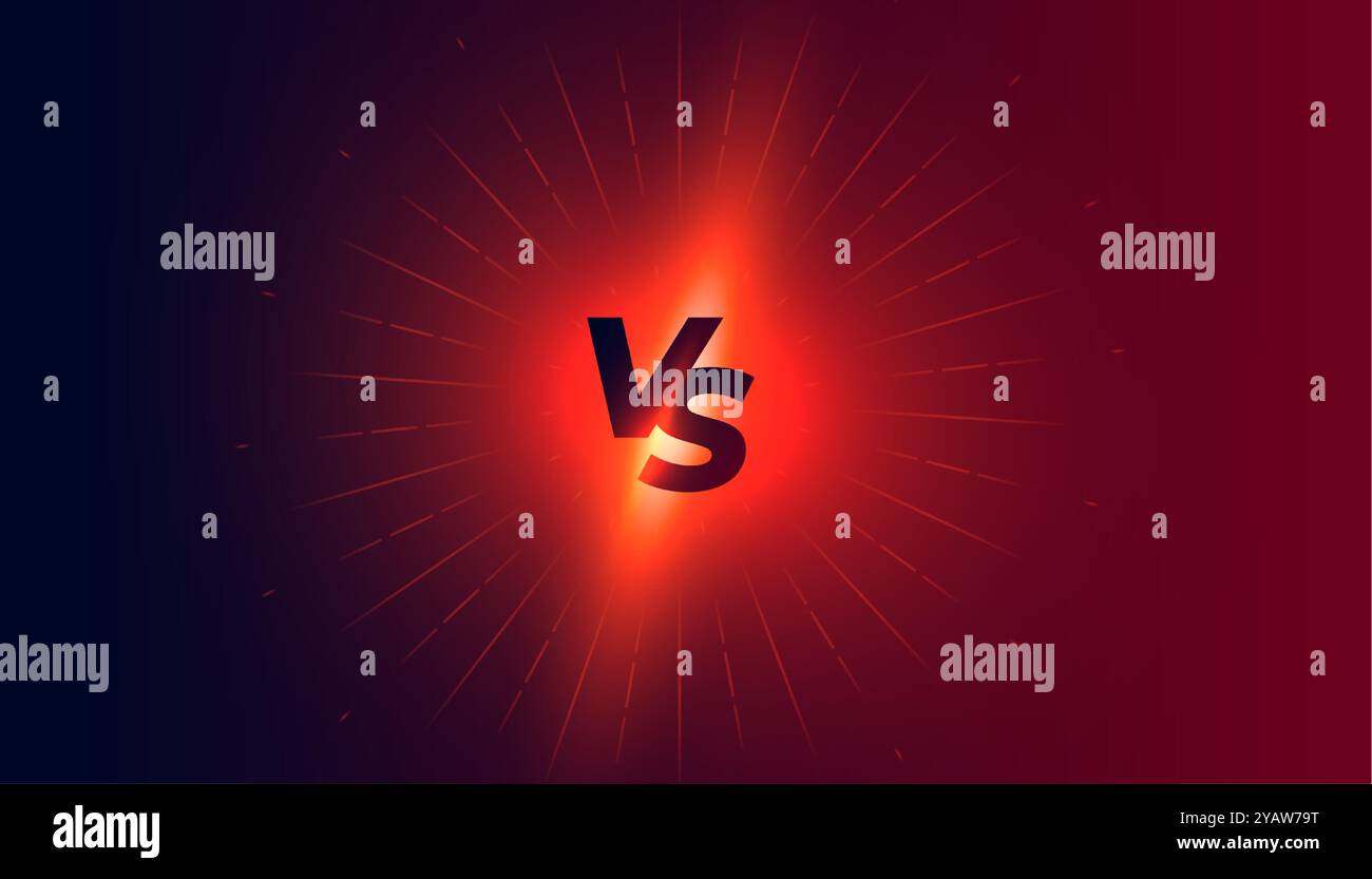 trendy versus vs comparison banner with glowing light effect vector ...