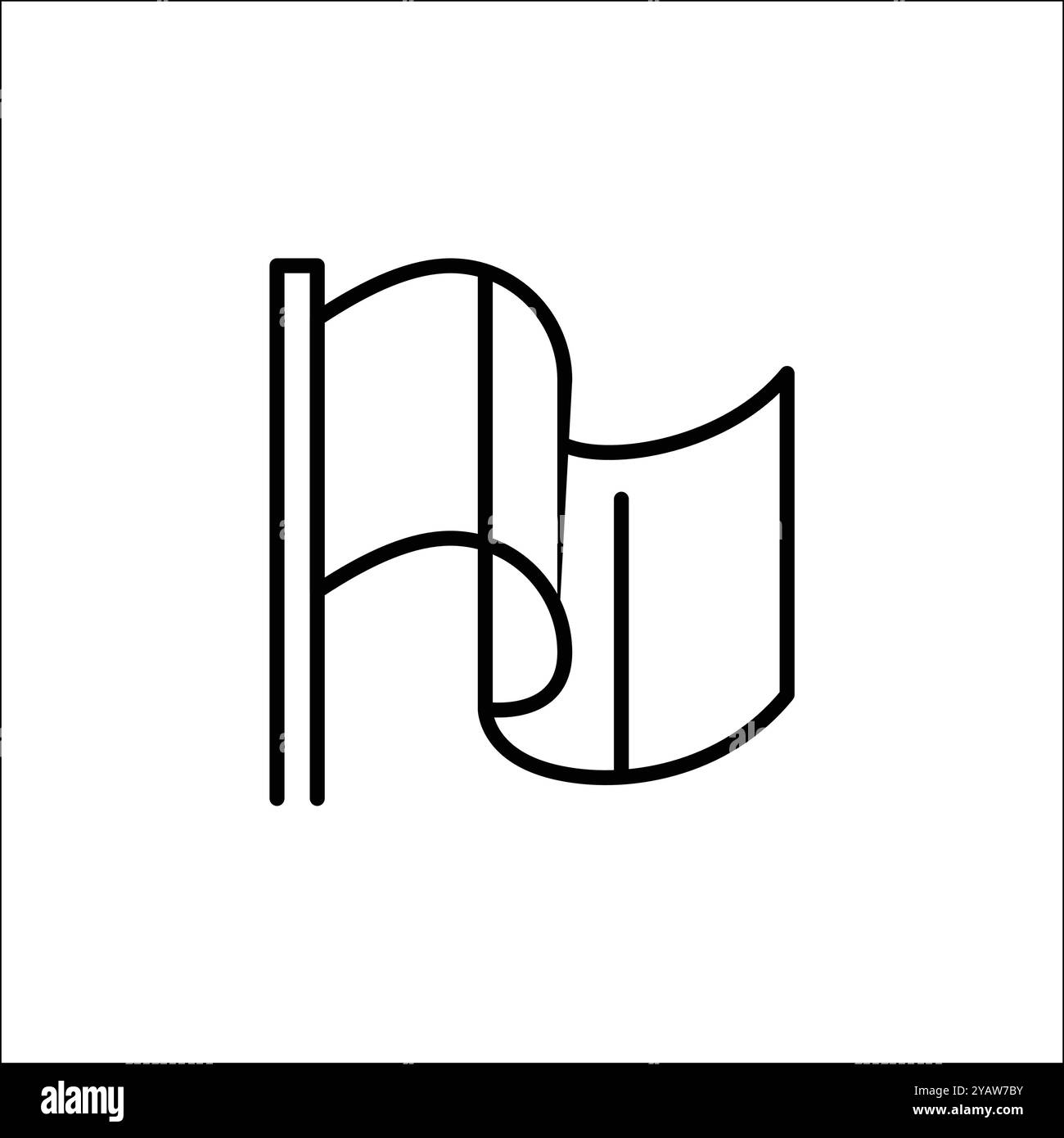 Curled flag Black and White Stock Photos & Images - Alamy